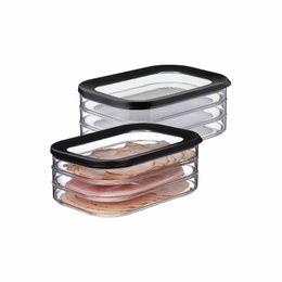 Vorratsdose Mepal "Aufschnittdosen Modula 6 x 550 ml", schwarz, Lebensmittelaufbewahrungsbeh&auml;lter, Vorratsdose
