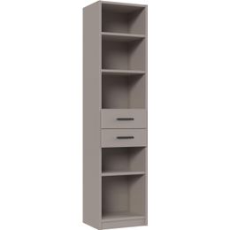 Standregal wimex "Marburg", beige (saharagrau, abgesetzt, griffe grafit), B:48cm H:198cm T:40cm, Holzwerkstoff, Regale, Standregal
