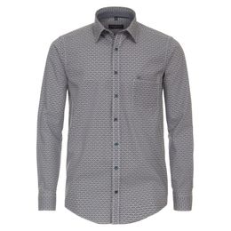 Langarmhemd Casamoda "Casamoda Freizeithemd Print", Herren, Gr. M, Normalgr&ouml;&szlig;en, blau (graues mittelblau), 100% Baumwolle, bedruckt, l&auml;ssig geschnitten, Hemden