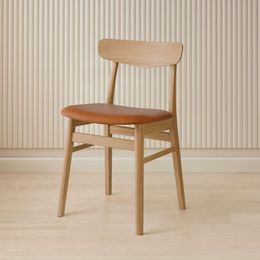 Esszimmerstuhl HAMMEL FURNITURE "Mosb&oslash;l, Stuhl, Massivholz mit gepolstertem Sitz &ndash; robust & komfortabel", braun (, eiche ge&ouml;lt, eiche ge&ouml;lt, cognac), B:48cm H:79cm T:46cm, Leder, Massivholz, St&uuml;hle, Esszimmerstuhl, Massivholz, gepolsterte Sitzfl&auml;che, versch. Farbvarianten