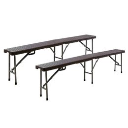 Gartentisch Vcm "2er Set Klappbank Campingbank 180 cm braun", braun, Tische, Gartentisch