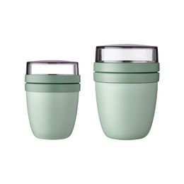 Lunchbox Mepal "Lunchpot mini + regular Ellipse 2er Set", gr&uuml;n (nordic sage), B:2cm H:2cm L:2cm, Kunststoff, Lebensmittelaufbewahrungsbeh&auml;lter, Lunchbox, Sp&uuml;lmaschinengeeignet, Mikrowellenfest