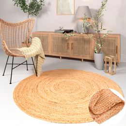 Teppich OTTO HOME "Bjarka", beige (natur), H:10mm &Oslash;:100cm, Jute, Teppiche, Teppich, meliert, 100% Jute, handgewebt, auch rechteckig erh&auml;ltlich