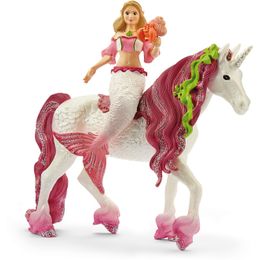 Spielfigur Schleich "BAYALA, Meerjungfrau-Feya auf Unterwassereinhorn (70593)", rosa (wei&szlig;, altrosa, rosa), Spielfiguren, Kinder, Kunststoff