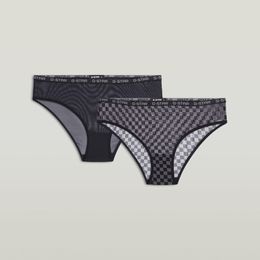 G-Star Raw Brasilslip G-STAR "CHERRY, MESH BRAZILIAN BRIEF", Damen, Gr. M, 2 Stk., schwarz-wei&szlig; (schwarz), Mesh, Obermaterial: 97% Polyester, 3% Elasthan, gemustert, unifarben, eng, Unterhosen, aus leichtem Stretchgewebe
