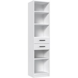 Standregal wimex "Marburg", wei&szlig; (wei&szlig;, abgesetzt, griffe grafit), B:48cm H:198cm T:40cm, Holzwerkstoff, Regale, Standregal