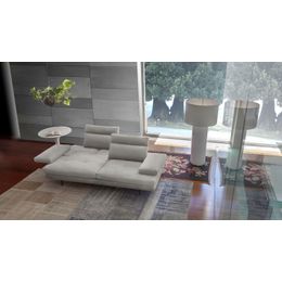 3,5-Sitzer Calia italia "Toby Wing, 228 cm breit, italienisches Designsofa, Megasofa", grau (grigio mario), B:228cm H:90cm T:113cm, Mikrofaser mit Nubuk Optik (100% Polyester), Sofas, inkl. Sitztiefenverstellung und Armteilfunktion, F&uuml;&szlig;e in Schwarz matt