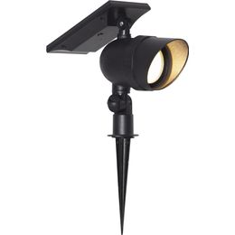 LED Solarleuchte "Solar-Spotlight Powerspot", schwarz, B:9,5cm H:21cm L:9,5cm T:18cm, Parforce Traditional Hunting, Leuchten, kompakter Solarstrahler, 120 lm, D&auml;mmerungssensor