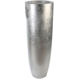 &Uuml;bertopf Gilde "Konus, silber", silber (silberfarben), B:36cm H:92cm T:36cm, Fiberglas, Pflanzgef&auml;&szlig;e, silberfarben