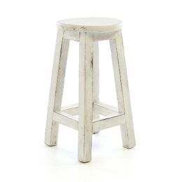 Gartenstuhl Vcm "Vintage Hocker wei&szlig;", wei&szlig;, Obermaterial: 100% Holz Wood., St&uuml;hle, Gartenstuhl