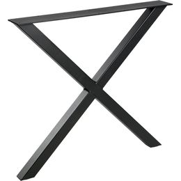 Tischbein Woood "Tablo X-Form aus Metall mit Pulverbeschichtung B 79 x T 10 x H 72 cm", schwarz, B:79cm H:72cm T:10cm, Tischbeine, Tischbein, X-Form-Gestell, Tragkraft 50 kg, einfach zu montieren