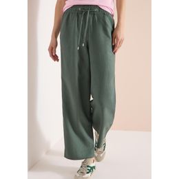 Stoffhose Cecil "Style Neele", Damen, Gr. XXL (46), L&auml;nge 30, just khaki, Web, Obermaterial: 55% Leinen, 45% Viskose. Futter: 100% Baumwolle, unifarben, loose fit lang, Hosen Stoffhose, mit Gummizug und aus Leinen-Viskose-Mix