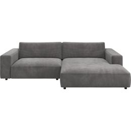 Ecksofa Musterring "MR LUCIA, Charakterstarker Lounge-Komfort von Musterring", schwarz, grau, B:296cm H:81cm T:190cm, 88% Polyester, 12% Polyacryl, Sofas, Ecksofa, XXL-Longchair, erstklassige Kammerkissen & zeitloser Look