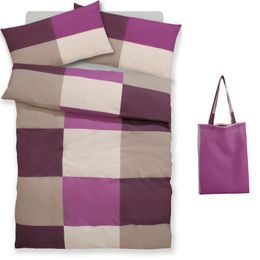 H.I.S. Bettw&auml;sche H.I.S "Tirrell", beere, B/L: 135cm x 200cm, 1 Stk., 1 Stk., Linon, B/L: 40cm x 80cm, 2, Linon, Obermaterial: 100% Baumwolle, Bettw&auml;sche, Bettw&auml;sche, karierte Bettw&auml;sche ab Gr. 135x200 cm, 100% Baumwolle
