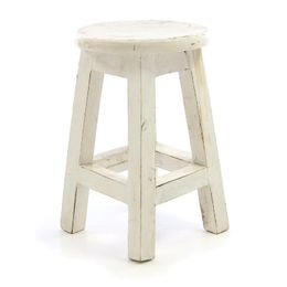 Gartenstuhl Vcm "Vintage Hocker wei&szlig;", wei&szlig;, Obermaterial: 100% Holz Wood., St&uuml;hle, Gartenstuhl
