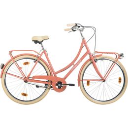 Hollandrad HOLLANDIA "Feelgood" Gr. 53, rot (pfirsich, pfirsich), Fahrr&auml;der, Damen, 53cm, 28 Zoll (71,12cm) hinten: 28 Zoll (71,12cm)