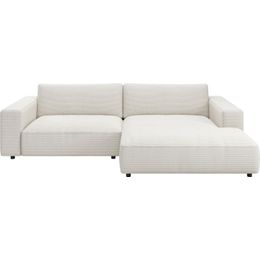 Ecksofa Musterring "MR LUCIA, Charakterstarker Lounge-Komfort von Musterring", snow, B:296cm H:81cm T:190cm, 88% Polyester, 12% Polyacryl, Sofas, Ecksofa, XXL-Longchair, erstklassige Kammerkissen & zeitloser Look
