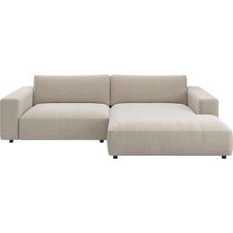 Ecksofa Musterring "MR LUCIA, Charakterstarker Lounge-Komfort von Musterring", taupe, B:296cm H:81cm T:190cm, 100% Polyester, Sofas, Ecksofa, XXL-Longchair, erstklassige Kammerkissen & zeitloser Look