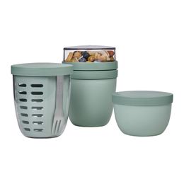 Lunchbox Mepal "Lunchpot, Fruitpot und Snackpot Ellipse 3er Set", gr&uuml;n (nordic sage), B:2cm H:2cm L:2cm &Oslash;:10,7cm, Kunststoff, Lebensmittelaufbewahrungsbeh&auml;lter, Lunchbox