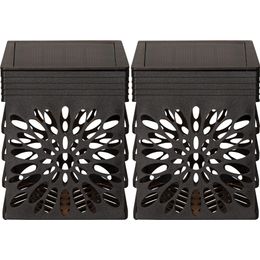 LED Solarleuchte "Solar-Wandleuchte Izola", schwarz, B:7,5cm H:10cm L:7,5cm T:5cm, Parforce Traditional Hunting, Leuchten, 2er-Set, D&auml;mmerungssensor, dekoratives Muster