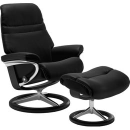 Relaxsessel stressless "Sunrise", schwarz (schwarz batick), B:92cm H:105cm T:80cm, Leder BATICK: BATICK ist ein leicht korrigiertes, durchgef&auml;rbtes und genarbtes M&ouml;belleder, bei dem die meisten Unebenheiten und Spuren in der Regel entfernt wurden.;Leder PALOMA: PALOMA ist ein durchgef&auml;rbtes Semianilin-M&ouml;belleder mit nat&uuml;rlicher Narbung.;ROHLEDER Stoff Q2 FARON: Ein fester zuverl&auml;ssiger Boucl&eacute; mit 