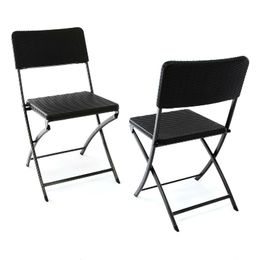 Gartentisch Vcm "Klappstuhl Rattan-Optik", schwarz, Tische, Gartentisch