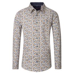 Langarmhemd Casamoda "Casamoda Freizeithemd Print", Herren, Gr. L, Normalgr&ouml;&szlig;en, braun, 100% Baumwolle, bedruckt, l&auml;ssig geschnitten, Hemden