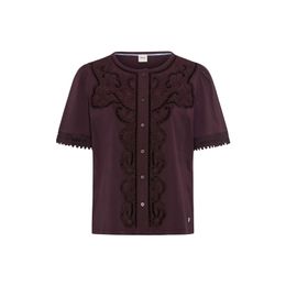Klassische Bluse Brax "Style CELINA S", Damen, Gr. 36, dunkellila, 100% Baumwolle, Rundhals, Blusen Bluse