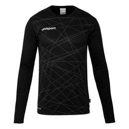 Torwarttrikot Uhlsport "Longsleeve Torwart Trikot Prediction Kids", Jungen, Gr. 128, blau (marine, fluo gelb), Obermaterial: 100% Polyester Pol. recyc.., Trikots