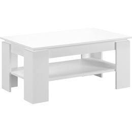 Couchtisch Home Affaire "Kalmar, rechteckig, 100 x 60 cm, 1 Ablageboden", wei&szlig; (wei&szlig; nb, wei&szlig; nb, wei&szlig; nb), B:100cm H:45cm T:60cm, Tische, Couchtisch Eckige Couchtische, Sofatisch, Beistelltisch, Kaffetisch, Wohnzimmertisch, coffee table