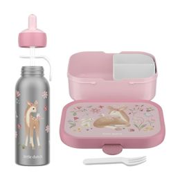 Lunchbox Mepal "Lunchset mit Thermoflasche Campus 2er Set", bunt (fairy garden), B:2cm H:2cm L:2cm, Kunststoff, Lebensmittelaufbewahrungsbeh&auml;lter, Lunchbox, Sp&uuml;lmaschinengeeignet