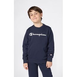Sweatshirt Champion "SPORTWEAR CREWNECK Standard Fit", Jungen, Gr. XXL (176), blau (nny, ns), Obermaterial: 54% Baumwolle, 46% Polyester, normal, Rundhals, Sweatshirts Sweatshirt, f&uuml;r Kinder, sportlicher Stil, Rundhalsausschnitt, ohne Verschluss