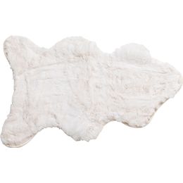 Teppich KARE DESIGN "Kunstfell Mika Creme 90x60cm", beige, B:60cm H:1mm L:90cm, Teppiche, Teppich
