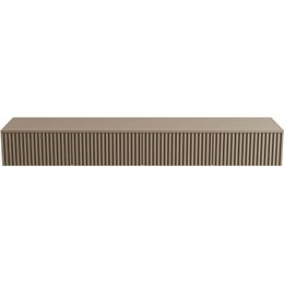 HBZ-MEBLE Lowboard HBZ "Lowboard Lanai, h&auml;ngend, mit moderner Rillenoptik", kaschmir, B:180cm H:25cm T:40cm, Holzwerkstoff, Sideboards, Lowboard, Breite 180cm, Melaminbeschichtung, Push-to-Open