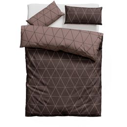 Bettw&auml;sche OTTO HOME "Balsby", braun, B/L: 135cm x 200cm, 1 Stk., 1 Stk., Renforc&eacute;, B/L: 80cm x 80cm, 2, Renforc&eacute;, Obermaterial: 100% Baumwolle, Bettw&auml;sche, Bettw&auml;sche, in Gr. 135x200 oder 155x220 cm, 100% Baumwolle