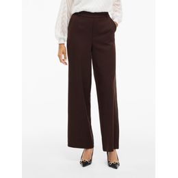 Vila Damen Anzughose "VIVARONE HW WIDE PANT - NOOS"coffee bean, Gr. 44, unifarben, Milano Rib, Obermaterial: 66% Polyester, 28% Viskose, 6% Elasthan,