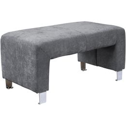 Polsterhocker exxpo - SOFA FASHION "Intenso, Hocker, modern", grau (antrazith), B:100cm H:50cm T:59cm, Zusammensetzung: Polyester 100%, Hocker, Polsterhocker, hohe Bodenfreiheit, frei im Raum stellbar, hoher Sitzkomfort