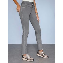 CR&Eacute;ATION L Bequeme Jeans CREATION L, Damen, Gr. 38, Normalgr&ouml;&szlig;en, grau (light grau, denim), 45% Baumwolle, 30% Lyocell, 17% Polyester, 7% Viskose, 1% Elasthan, unifarben, lang, Jeans