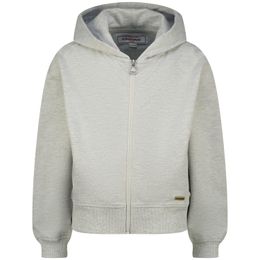 Kapuzensweatjacke Vingino, M&auml;dchen, Gr. 152, grau mele, Sweatware, Obermaterial: 100% Baumwolle, meliert, unifarben, normal h&uuml;ftbedeckend, Rundhals, Flachstrickb&uuml;ndchen, Sweatjacken, mit Rei&szlig;verschluss, for Girls