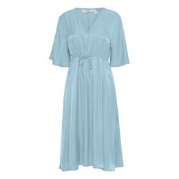 Midikleid B.Young "Casual BYITILDA", Damen, Gr. 36, N-Gr, blau (stone blau), Obermaterial: 61% Viskose CV. 39% Polyester PES., Kleider Midikleid