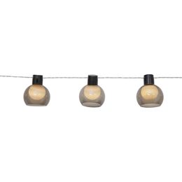 LED-Lichterkette "Smoky", transparent, Dioden 10 Stk. Flammen 10 Stk., Kabell&auml;nge 2m x Gesamtl&auml;nge 2,7m, Parforce Traditional Hunting, Lichterketten, &Oslash; 7 cm, ca. 2,7 m + 2 m Zuleitung, Kunststoff, Akku, outdoor