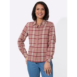 Flanellbluse Casual Looks, Damen, Gr. 40, rosa (sesam, rosenholz, kariert), 100% Baumwolle, gemustert, kariert, Blusen