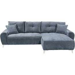 Ecksofa ED EXCITING DESIGN, blau (denim), B:284cm H:48cm T:191cm, 100% Polyester, Sofas, Ecksofa