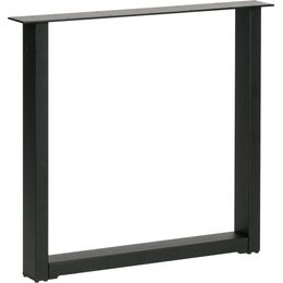 Tischbein Woood "Tablo Maastricht aus Metall mit Pulverbeschichtung B79 x T10 x H72 cm", schwarz, B:79cm H:72cm T:10cm, Tischbeine, Tischbein, U-Form-Gestell 4x8 cm, Tragkraft 50 kg, einfach zu montieren