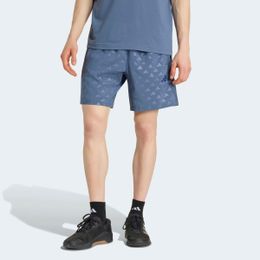 Shorts adidas Performance "WORKOUT ESSENTIALS BRANDLOVE WOVEN", Herren, Gr. M, L-Gr, blau (preloved ink, innenbeinl&auml;nge ca. 23 cm), Obermaterial: 100% Polyester, Hosen Shorts