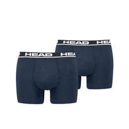 Boxer Head "Head BASIC BOXER 2P", Herren, Gr. L, marineblau, wei&szlig;, Obermaterial: 95% Baumwolle, 5% Elasthan, k&ouml;rpernah, Unterhosen, mit elastischem Logobund