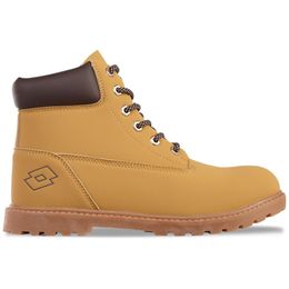 Schn&uuml;rboots Lotto, Damen, Gr. 42, beige (wheat), Synthetik, Textil, Schuhe Schn&uuml;rboots, - mit weich gepolsterter Kante