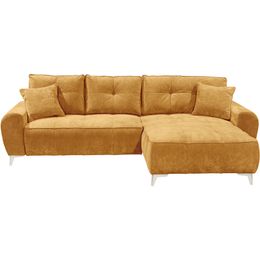 Ecksofa ED EXCITING DESIGN, braun (curry), B:284cm H:48cm T:191cm, 100% Polyester, Sofas, Ecksofa
