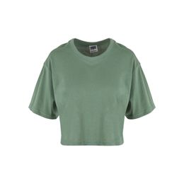 Bigshirt Urban Classics "Urban Classics Damen Ladies Short Oversized Tee", Damen, Gr. L, salvia, 100% Baumwolle, unifarben, oversize, Rundhals, Shirts
