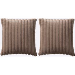 Kissenh&uuml;lle HEINE HOME, beige (braun), B:40cm L:40cm, Polyester, 100% Polyester, Kissenbez&uuml;ge, Kissenh&uuml;lle